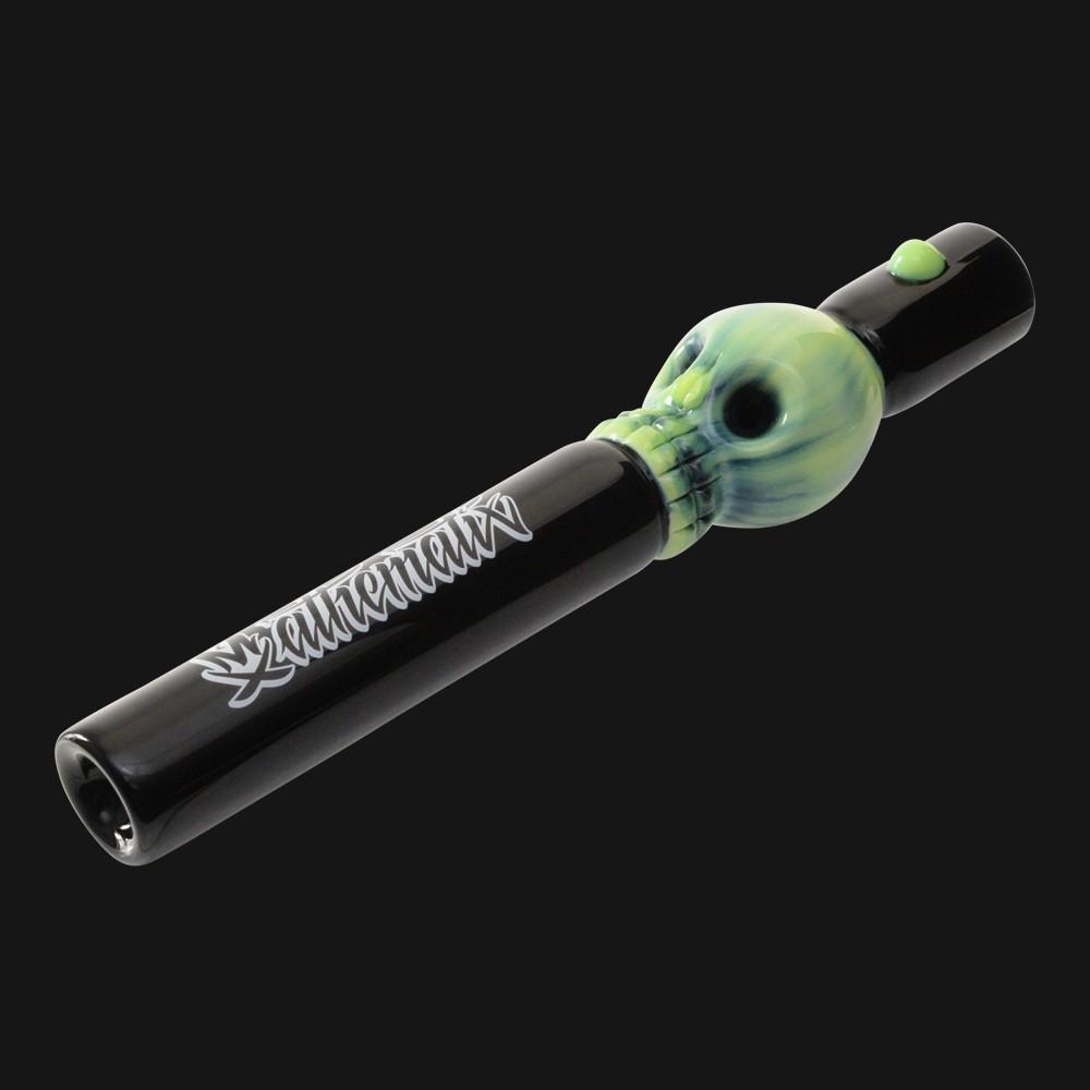 Mathematix Glass - Skull Double Bowl Steamroller Glass Pipe – pipeee.com